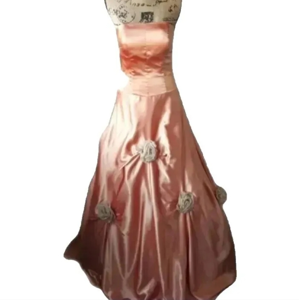 Cinderella Style Prom Dress With Roses Gem